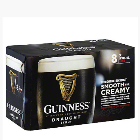 Guinness Draught Stout 8Pk 440ml Cans (only available in areas BT15, 36 ...