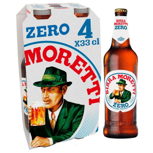Birra Moretti Zero Alcohol Free Beer 4Pk 330ml Btls(only available to ...